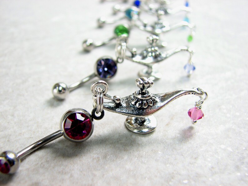 Genie Bottle Belly Ring Aladdins Magic Lamp Belly Button | Etsy