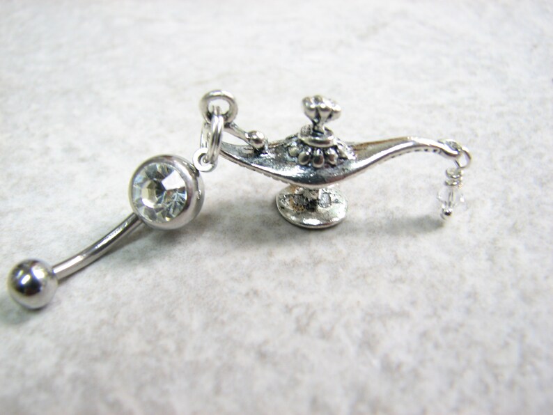 Genie Bottle Belly Ring Aladdins Magic Lamp Belly Button - Etsy