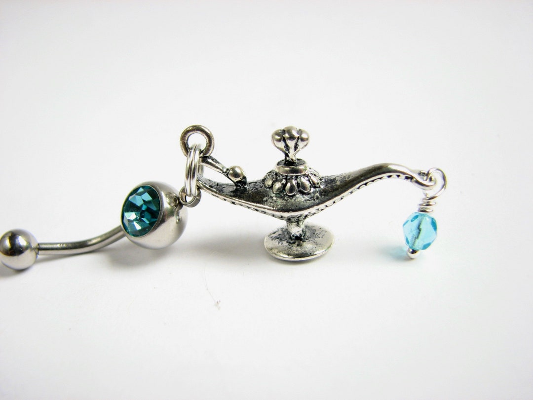 Genie Bottle Belly Ring, Aladdin’s Magic Lamp Belly Button Jewelry ...