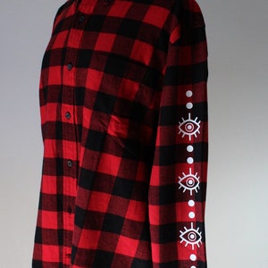 SOLD OUT Spooky Mouse Clowncore Circus Soft Flannel Button up Red Black ...