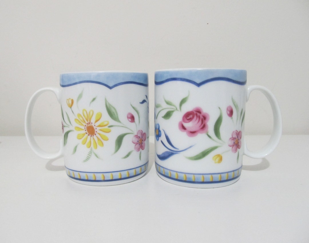 Coventry "genevievie" Porcelain Floral Coffee Cups - Etsy
