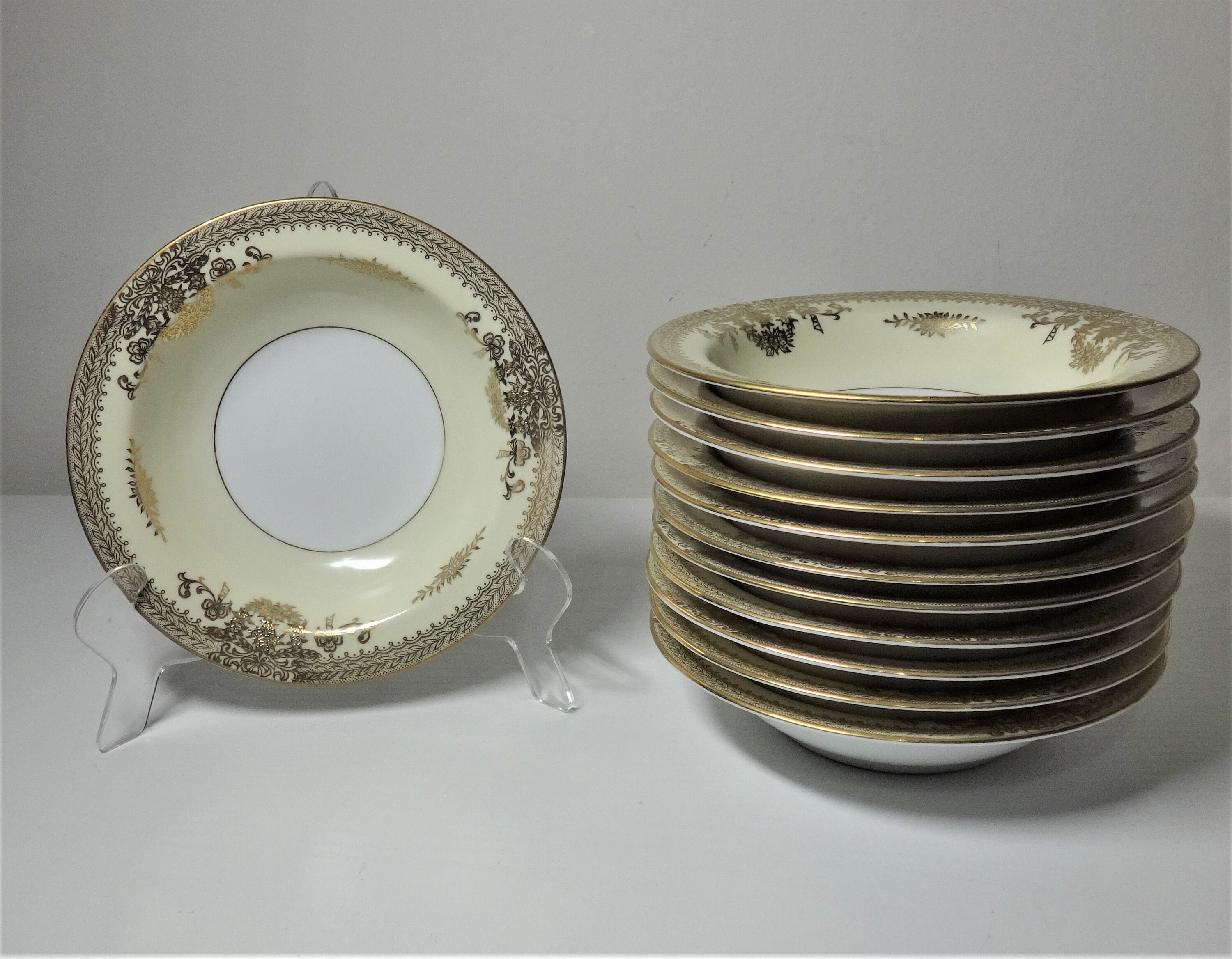Noritake Gold Leaf Hand Painted Dessert Bowls - Etsy
