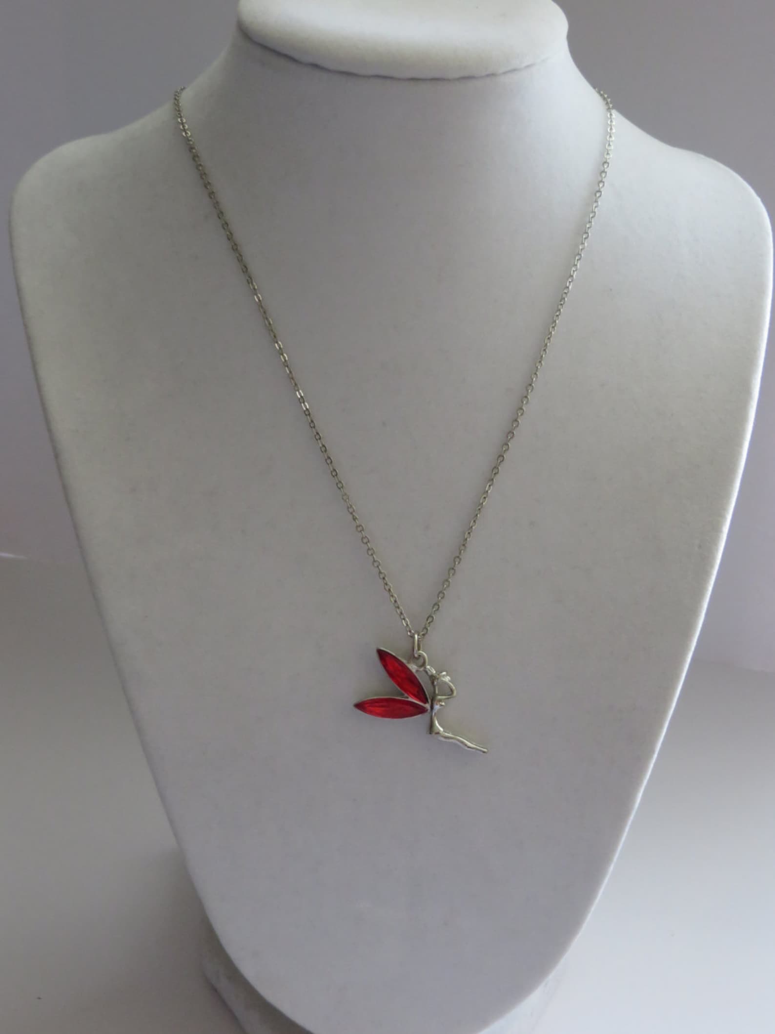 Vintage Silver Tone Tinkerbell Pendant Necklace - Disney Motif - Etsy