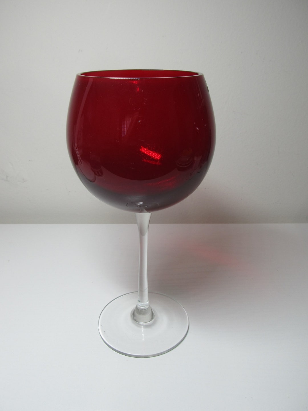 Lenox Crystal Ruby Red Stem Wine Glasses Etsy