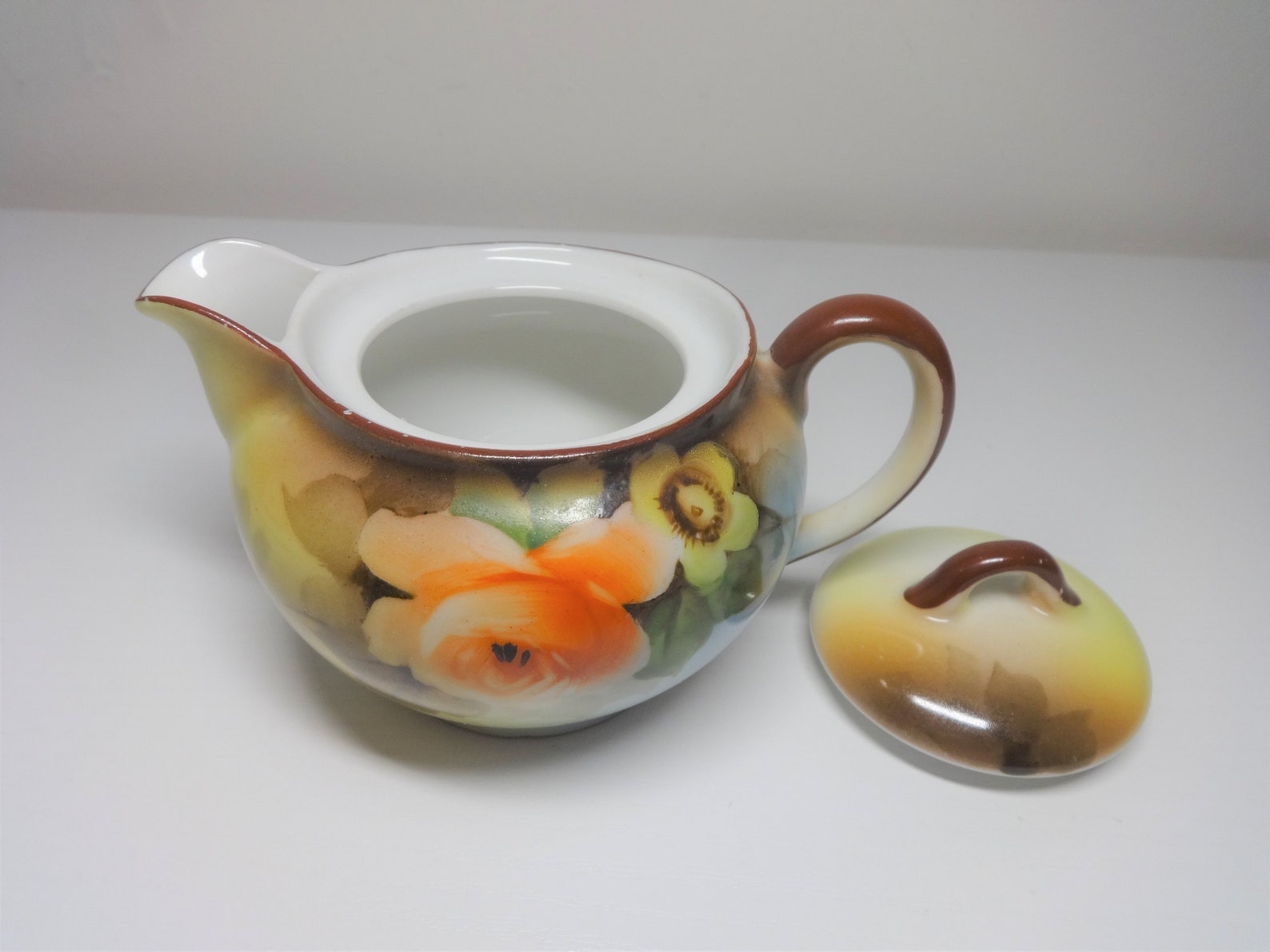 Vintage 1921 Hand Painted Noritake Small Floral Teapot With - Etsy