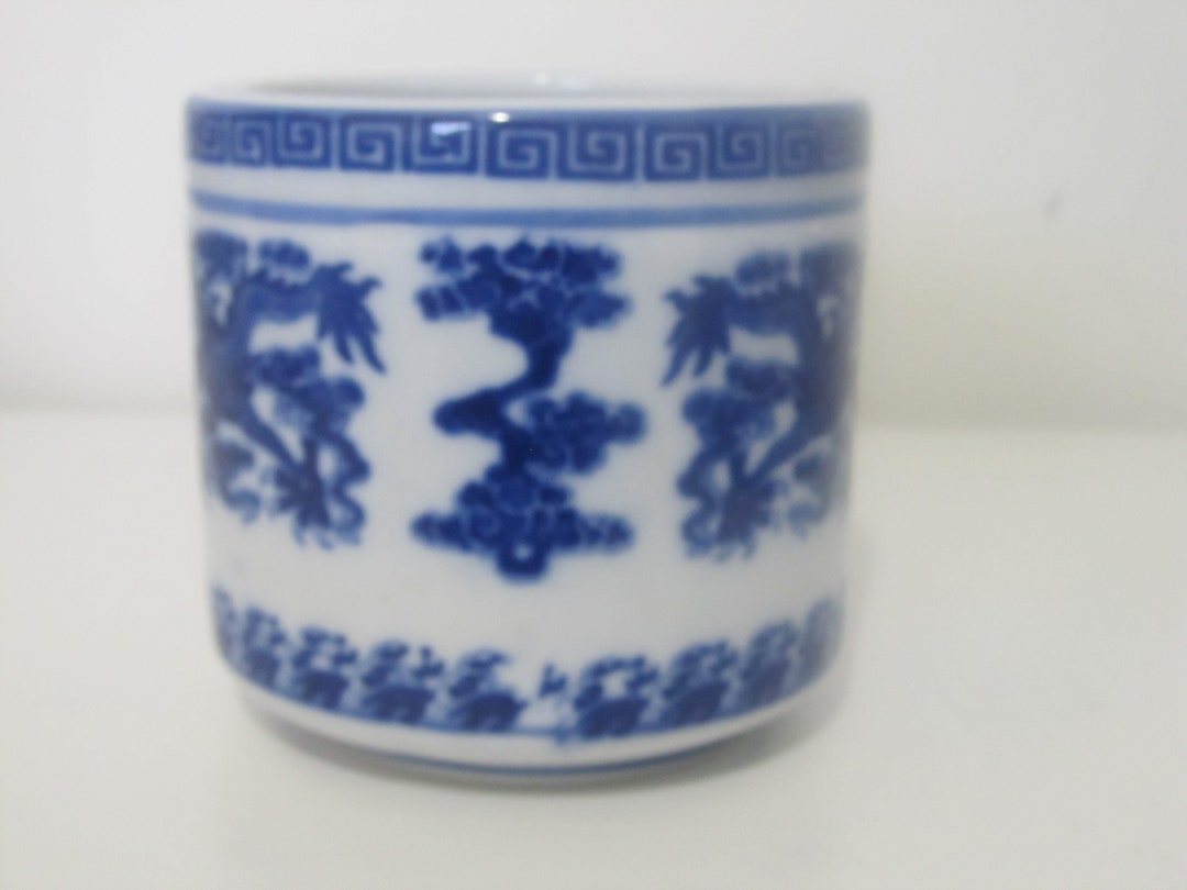 Antique Porcelain Blue and White Dragon Vase Qing Qianlong - Etsy