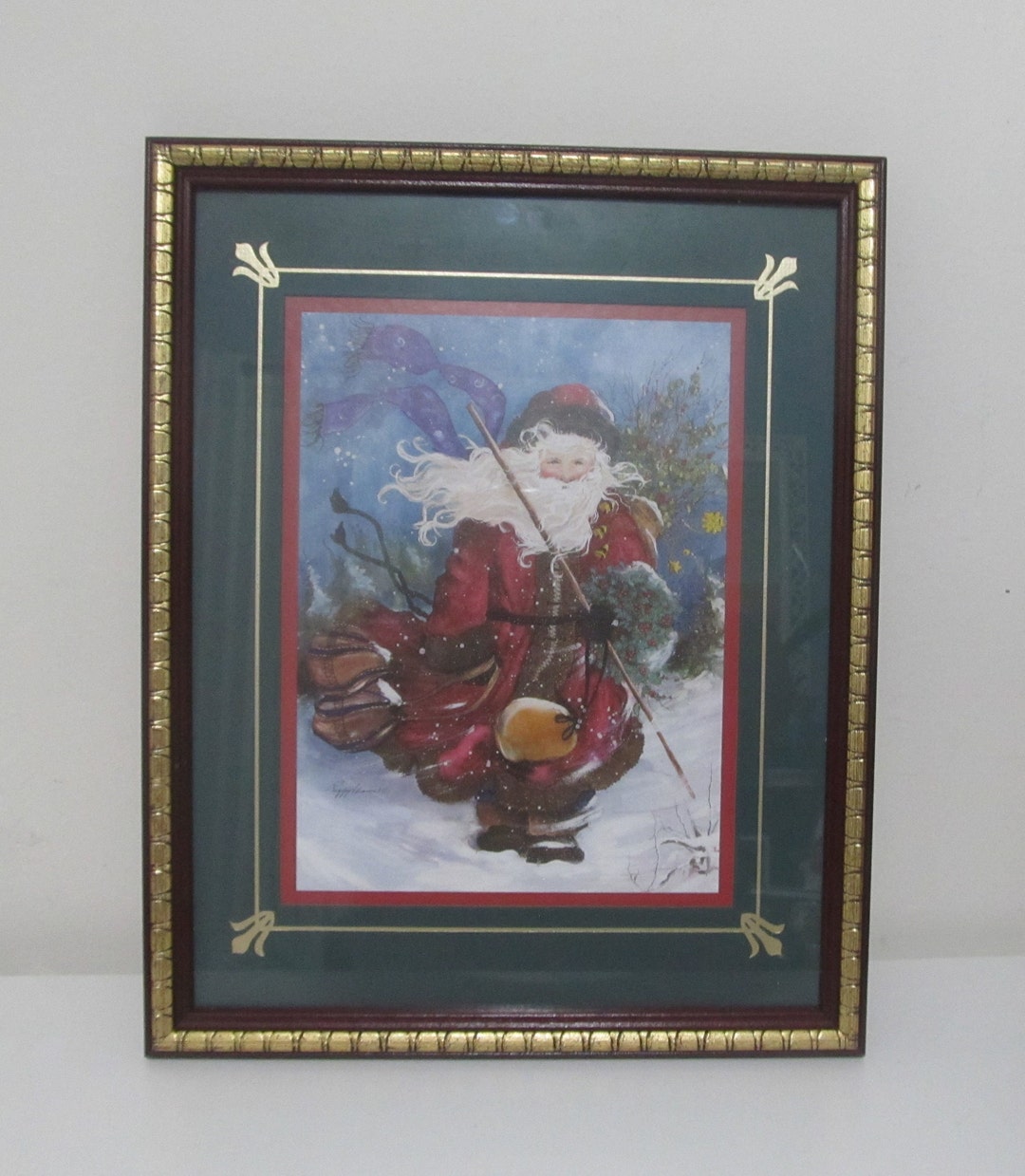 Peggy Abrams Santa Claus Print Art Frame - Etsy