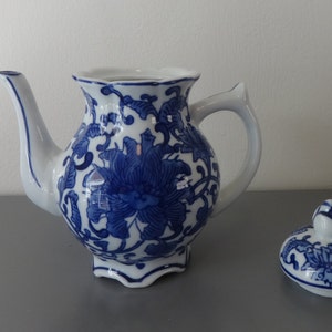 Seymour Mann Blue and White Porcelain Teapot - Etsy