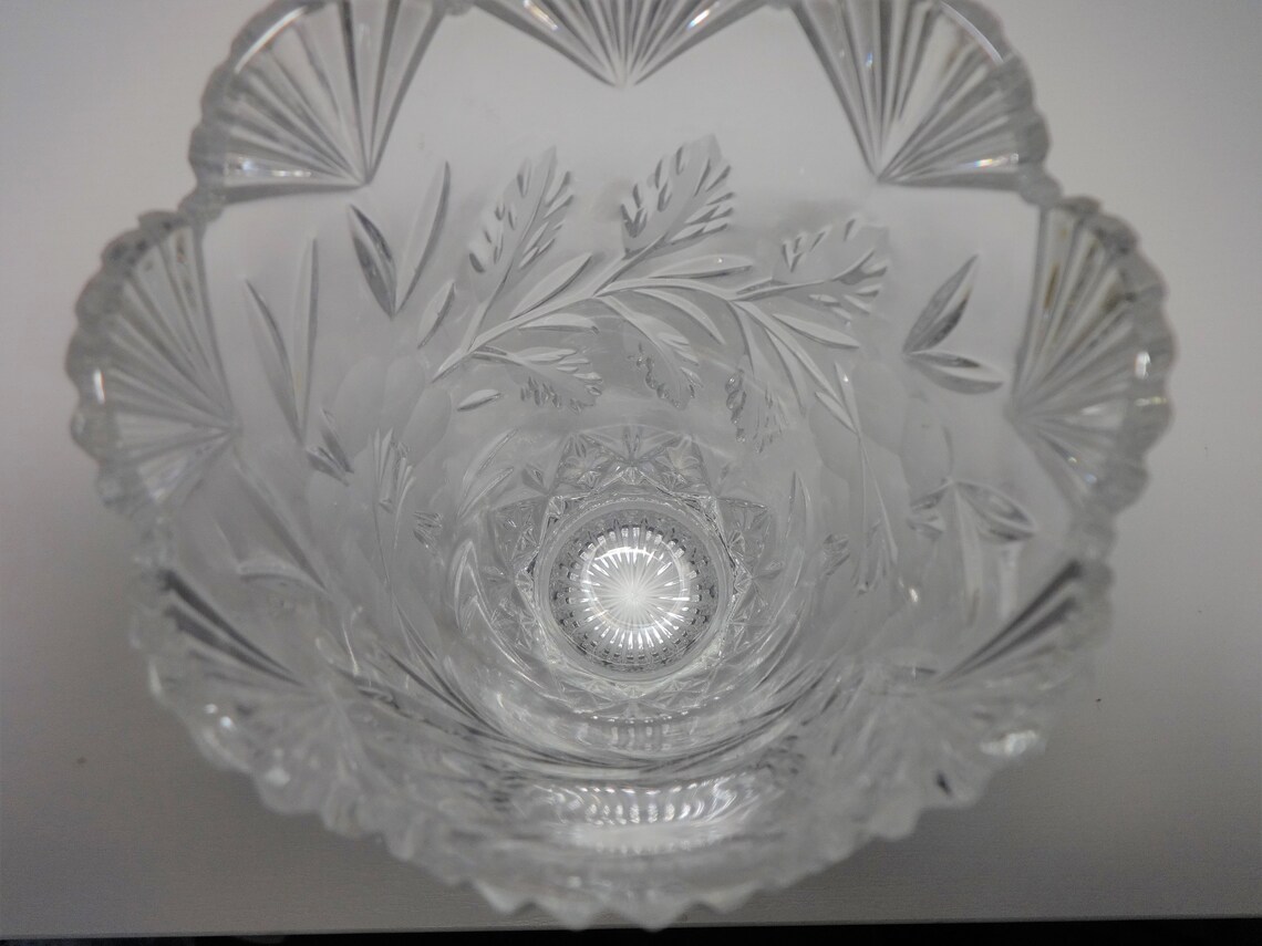 Vintage Bulgarian Avitra 24 % Lead Crystal Scalloped Etched - Etsy
