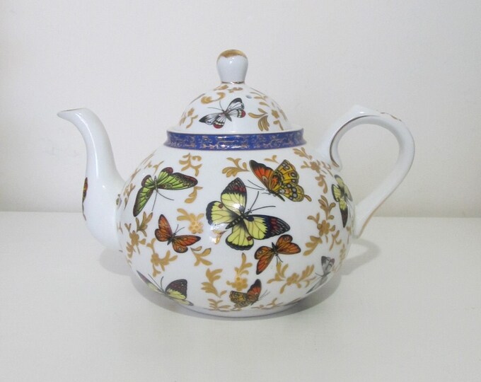 Baum Bros Formalities Butterflies Teapot - Etsy
