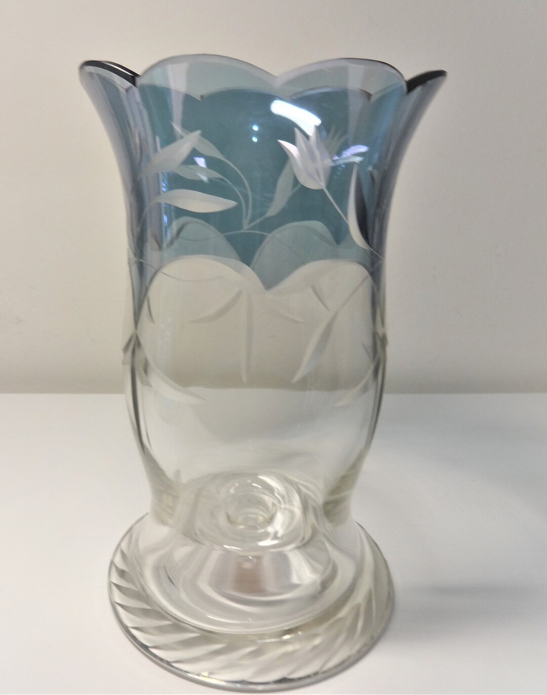Romanian Crystal Etched Vase - Etsy
