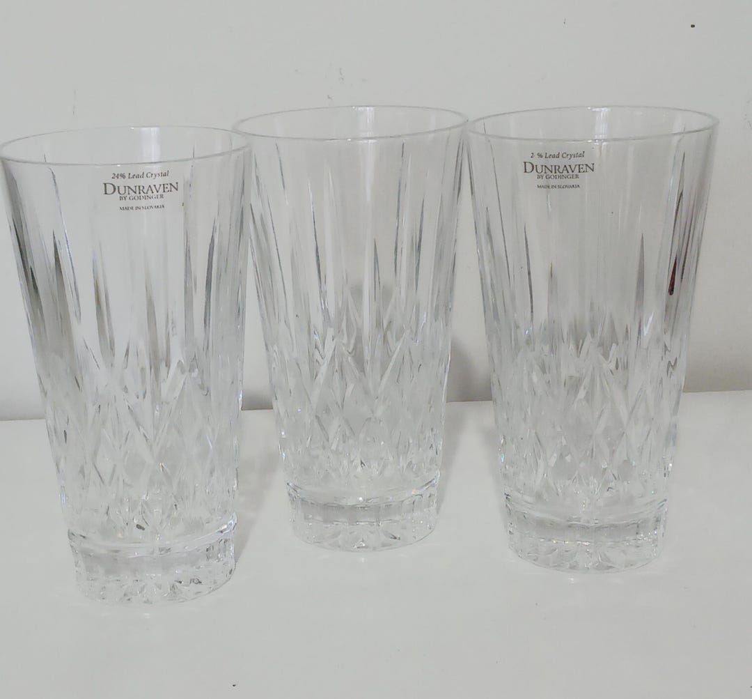 Dunraven by Godinger Crystal Glasses Set of Three (3) - Etsy