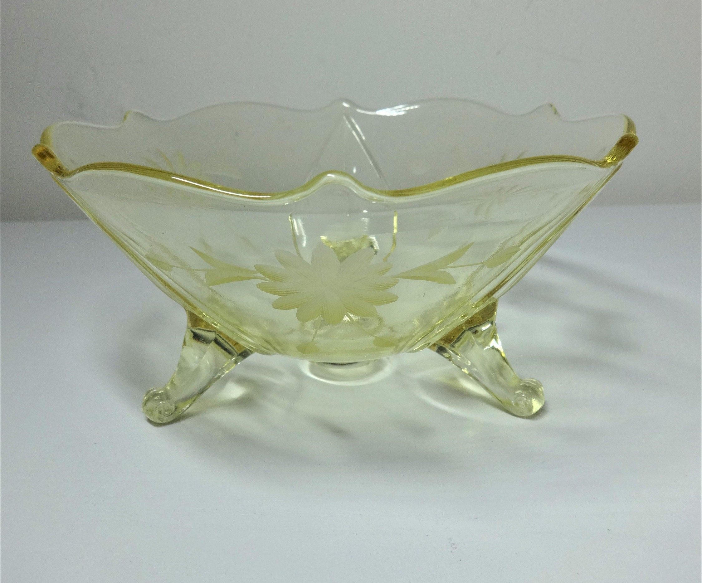 Yellow Depression Glass Bowl