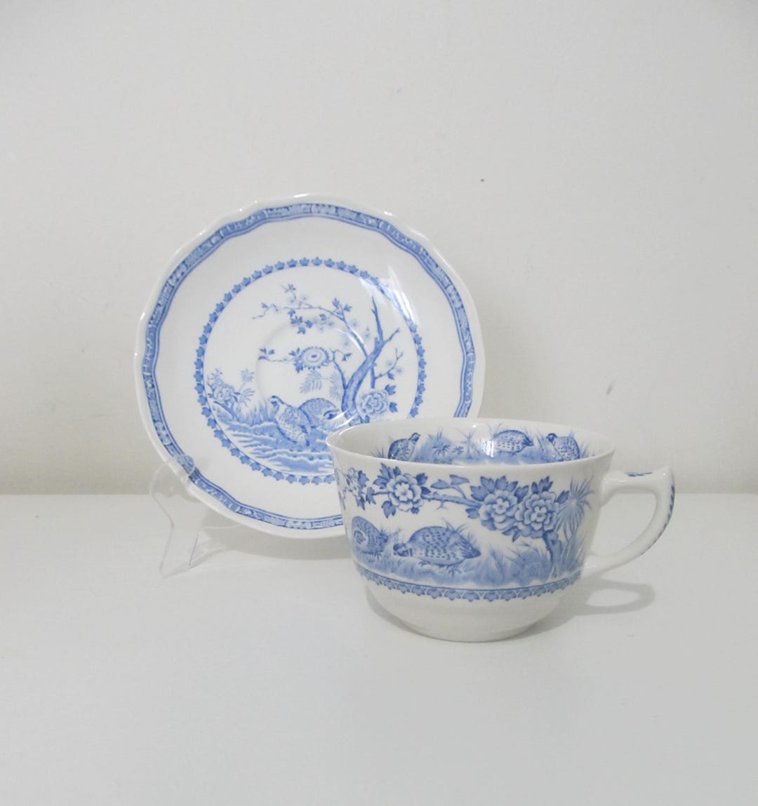 Antique Furnivals Quail Teacup and Saucer Set - Etsy