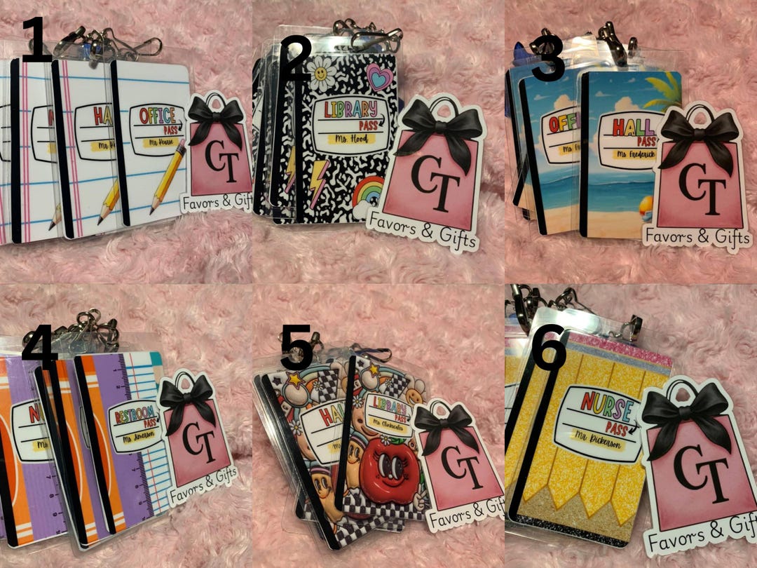 Classroom Hall Pass Set of 6 | Teacher Lanyard, Durable & Reusable - Etsy