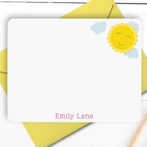 Sunshine Stationery, Sunshine Note Cards, Personalized Flat Note Cards ...