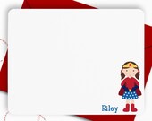 Superhero Girl Stationery Superhero Girl Note Cards | Etsy