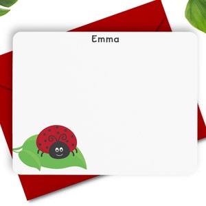 Ladybug Stationery, Ladybug Note Cards, Personalized Flat Note Cards ...