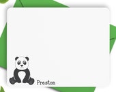 Panda Stationery Panda Note Cards Personalized Flat Note - Etsy