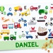 Personalized Transportation Alphabet Placemat - Kids Double-sided ...