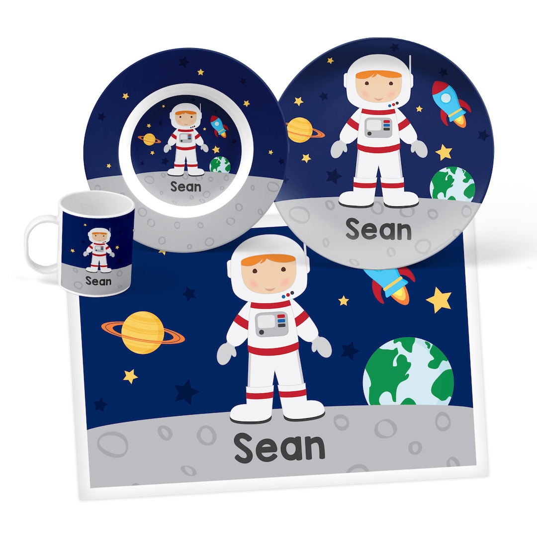 Personalized Astronaut Mealtime Set - Custom Dinnerware for Kids ...