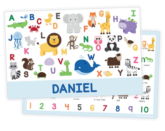 Animal Alphabet Placemat for Kids, Children's ABC Placemat, Educational ...