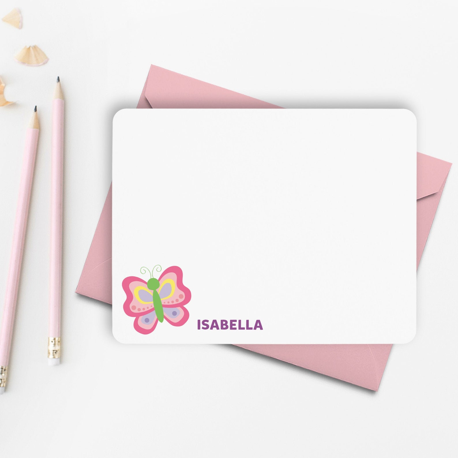 Butterfly Stationery Butterfly Note Cards Personalized Flat - Etsy