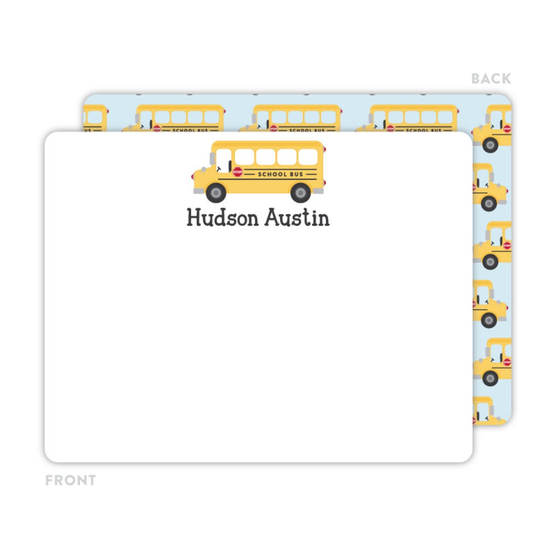 School Bus Stationery School Bus Note Cards Personalized - Etsy