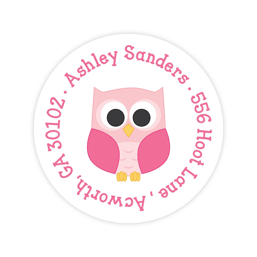 Owl Address Labels, Personalized Address Labels for Kids, Owl Sticker ...