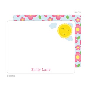 Sunshine Stationery, Sunshine Note Cards, Personalized Flat Note Cards ...