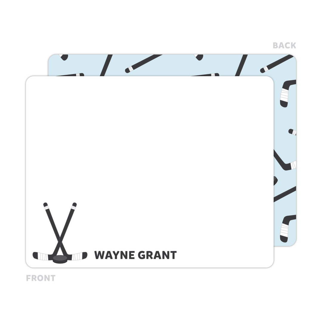 Hockey Stationery, Hockey Note Cards, Personalized Flat Note Cards for ...
