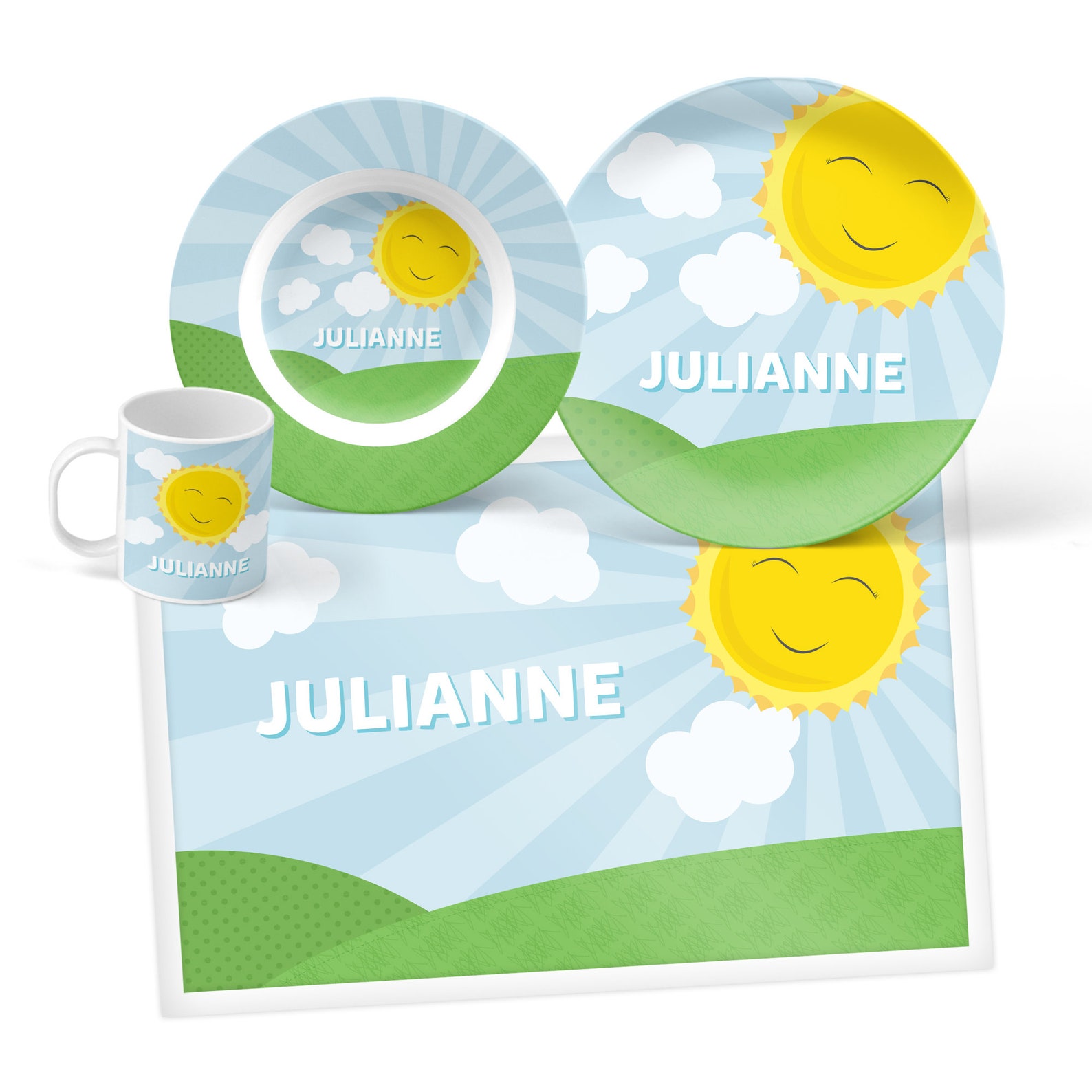 Sunshine Plate Bowl Mug or Placemat Sunshine Dinnerware - Etsy