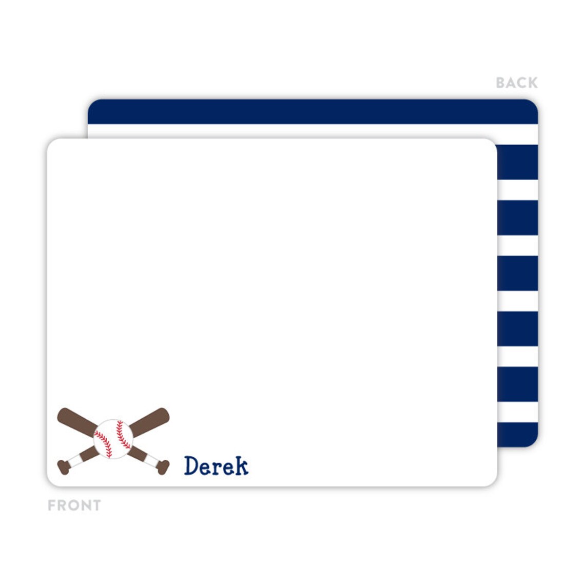 Baseball Stationery Baseball Note Cards Personalized Flat - Etsy
