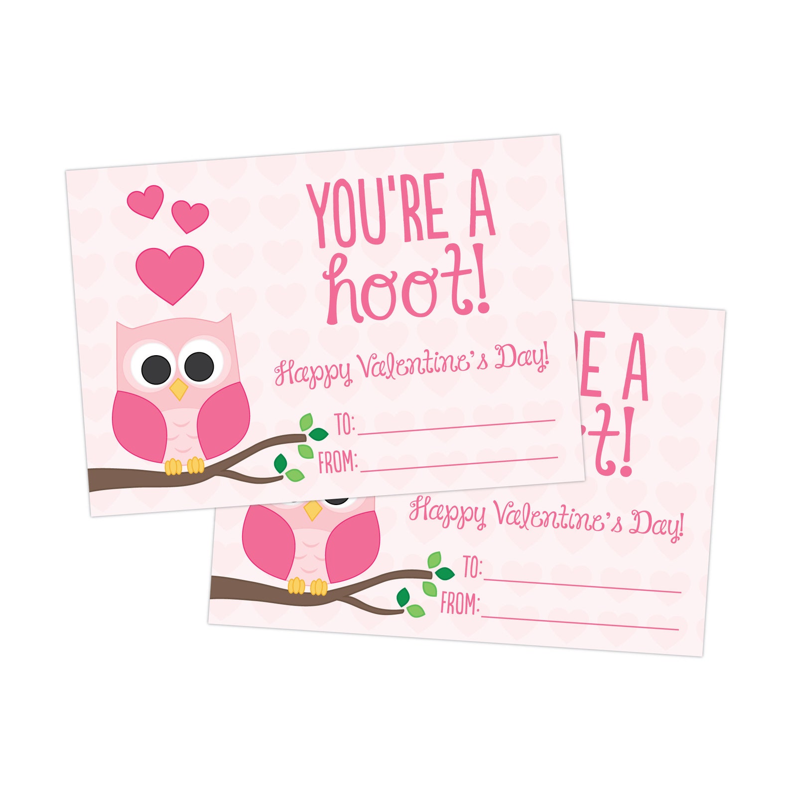 PRINTABLE Valentine for Kids, Owl Classroom Valentine, Valentines Day ...