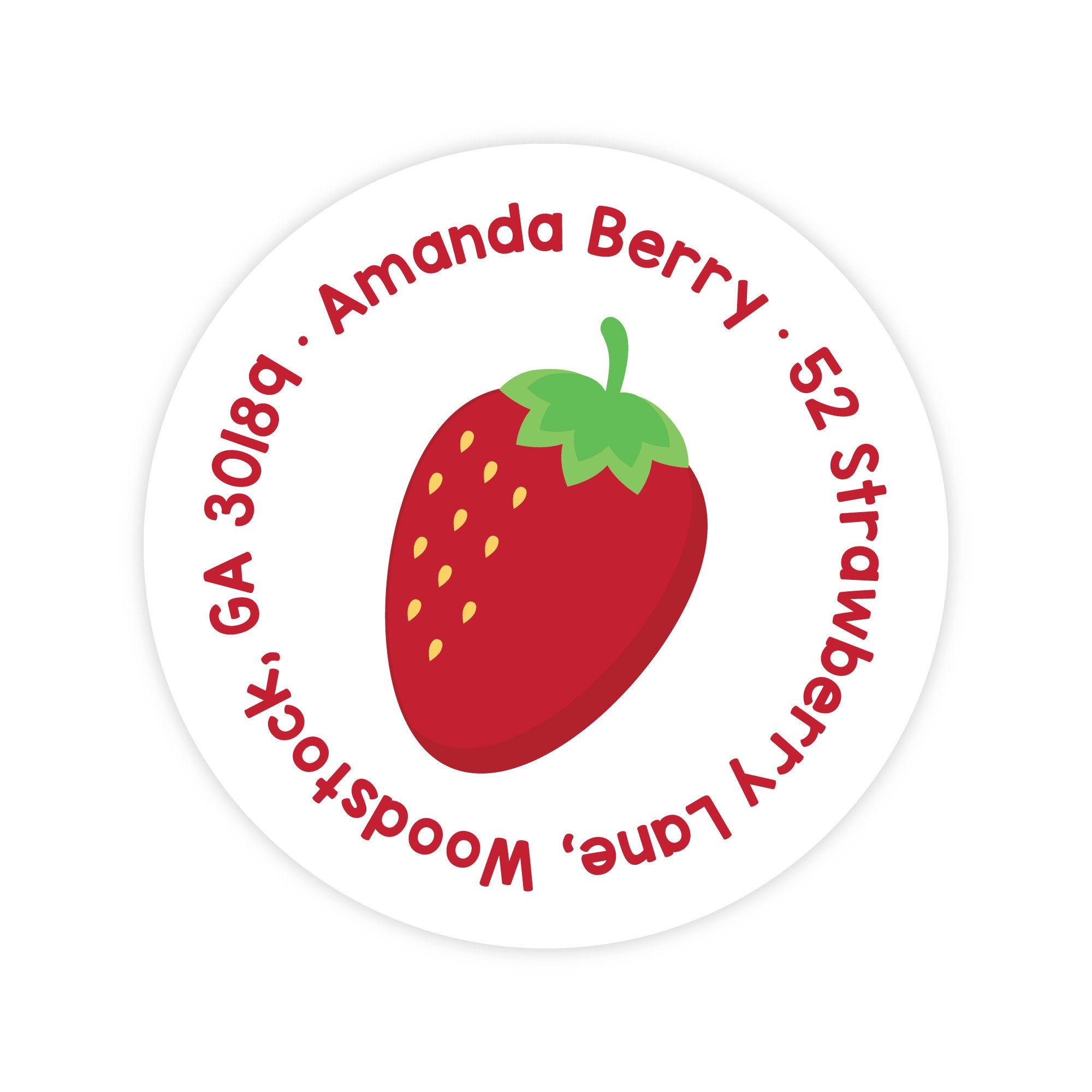 Strawberry Address Labels Personalized Address Labels for | Etsy