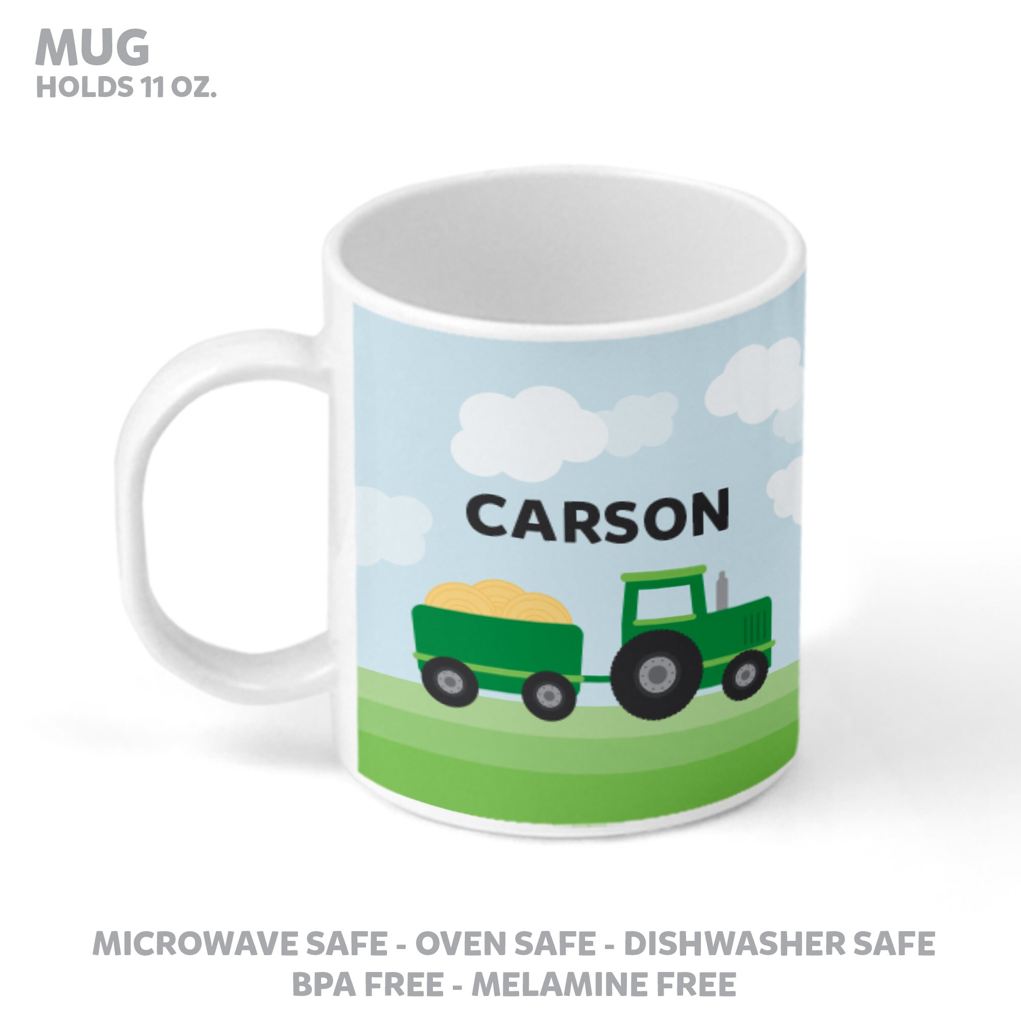 Personalized Tractor Mealtime Set - Custom Dinnerware for Kids ...