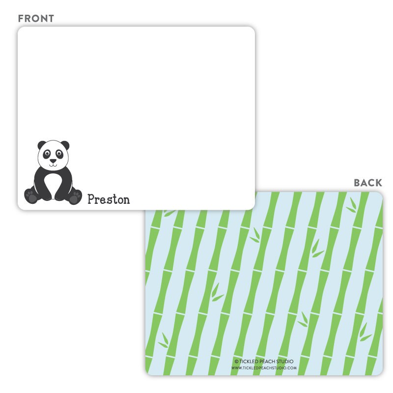 Panda Stationery Panda Note Cards Personalized Flat Note - Etsy