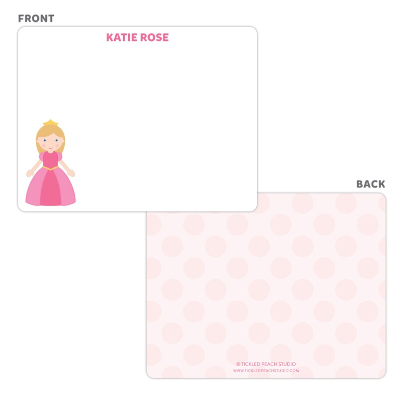 Princess Stationery Princess Note Cards Kids Personalized | Etsy