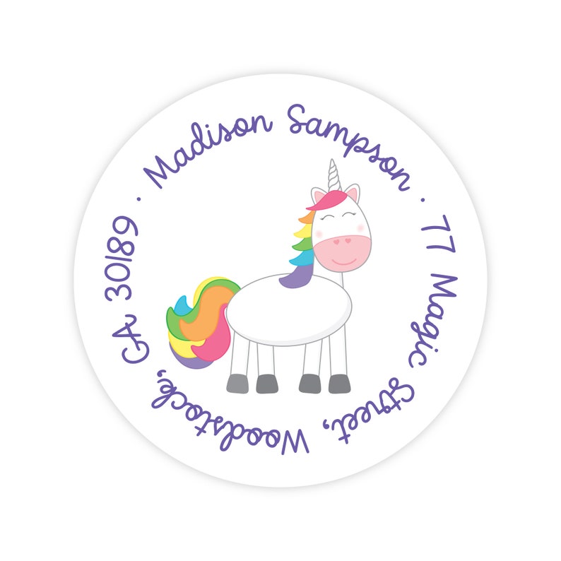 Unicorn Address Labels Personalized Address Labels for Kids - Etsy