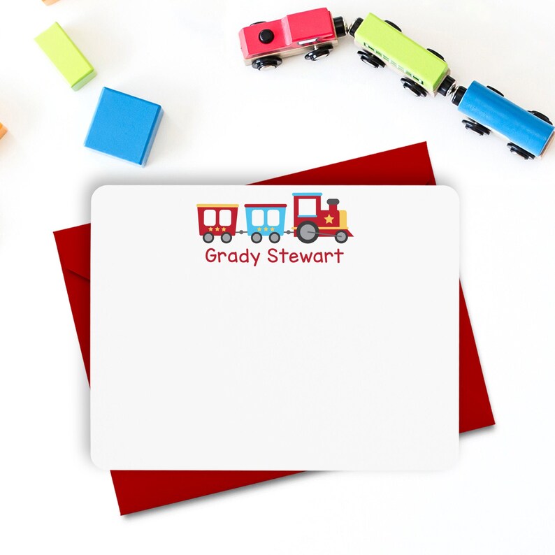 Train Stationery Train Note Cards Personalized Kids - Etsy