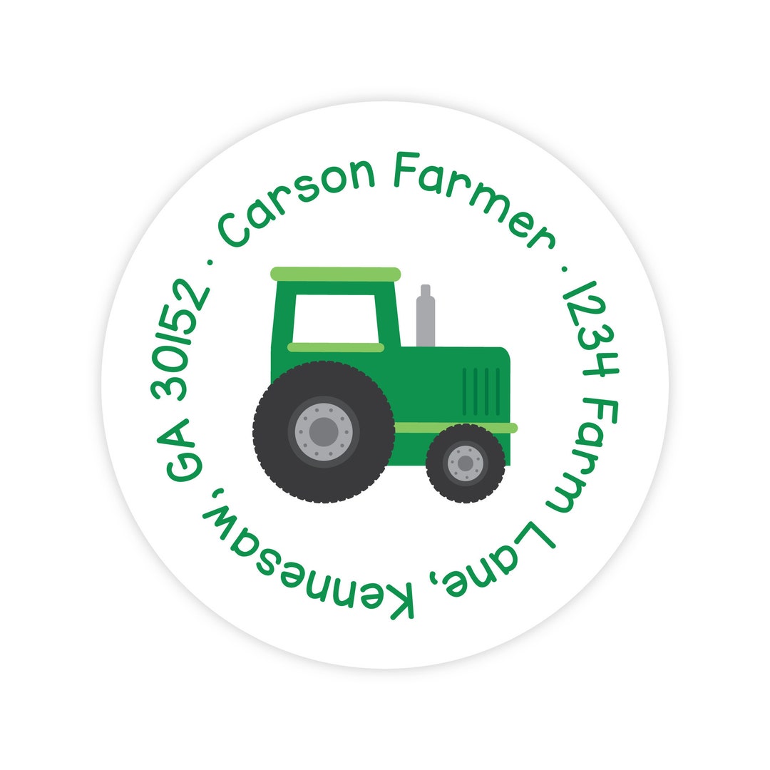 Tractor Address Labels, Personalized Address Labels, Kids Mailing Label ...