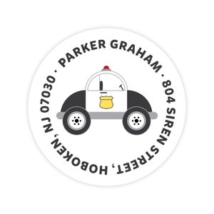 Police Car Address Labels: Personalized Kids Stickers - Etsy