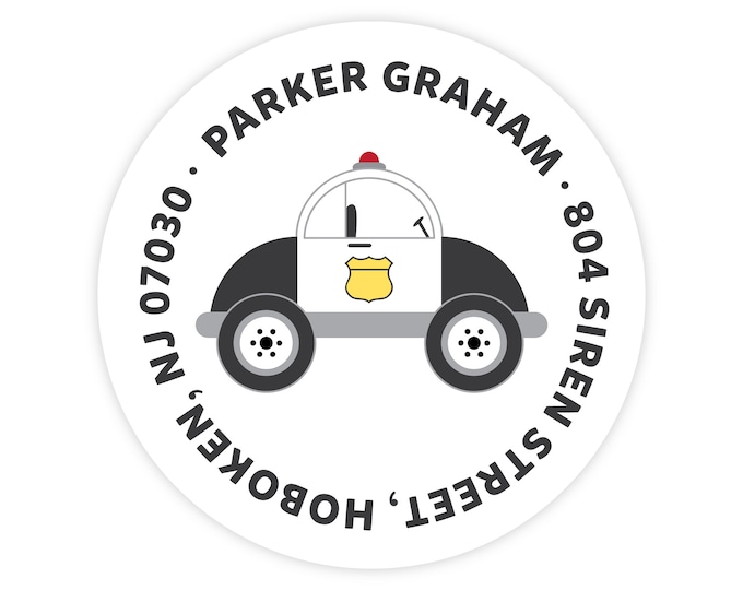 Police Car Address Labels Personalized Address Labels for - Etsy