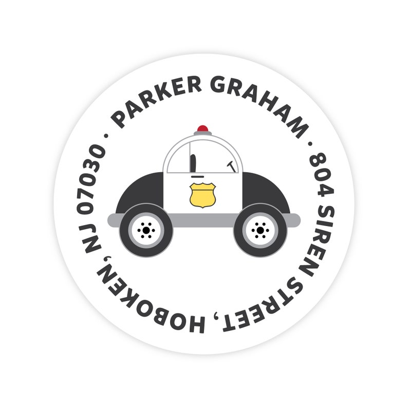 Police Car Address Labels Personalized Address Labels for - Etsy