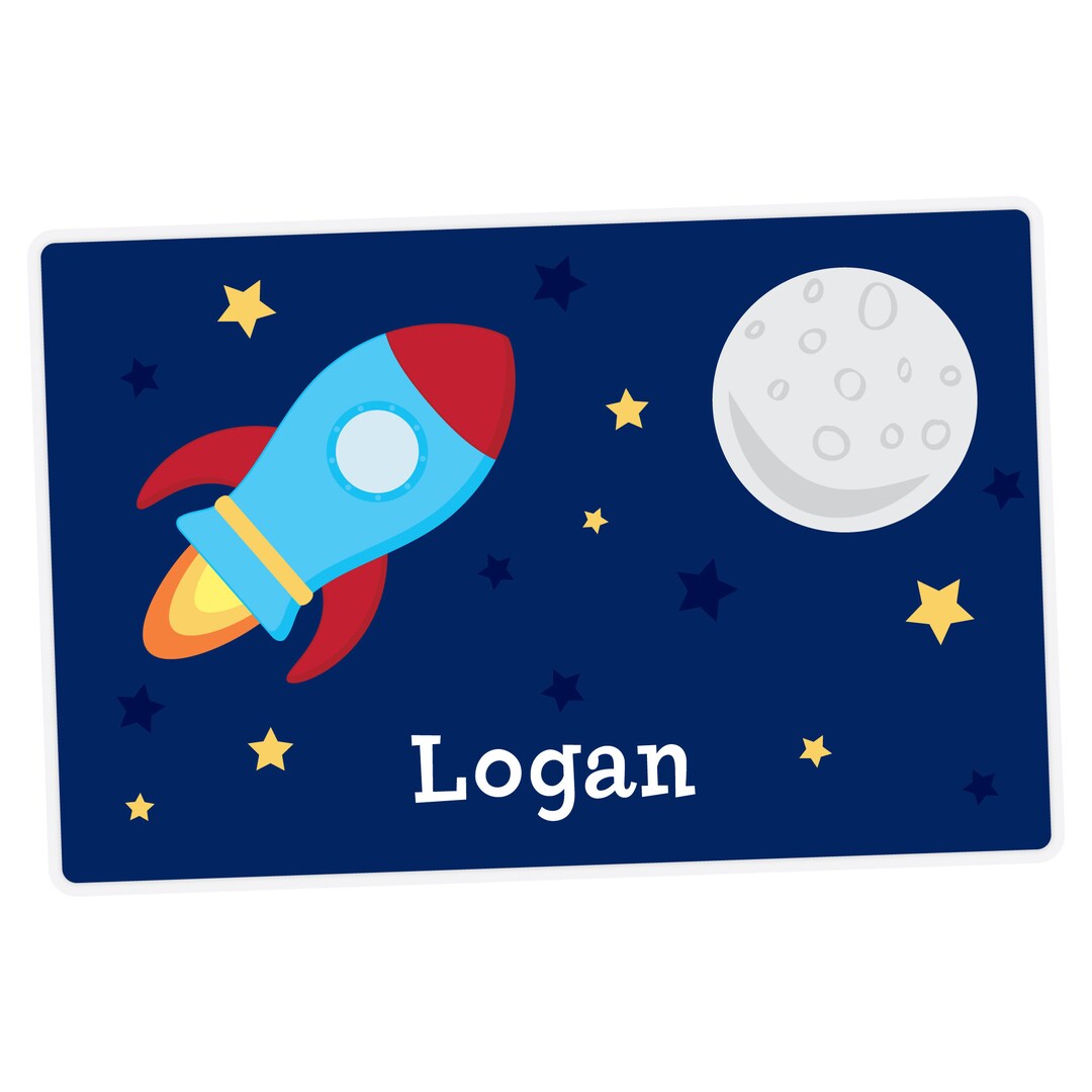 Personalized Spaceship Placemat - Kids Double-sided Laminated Placemat ...