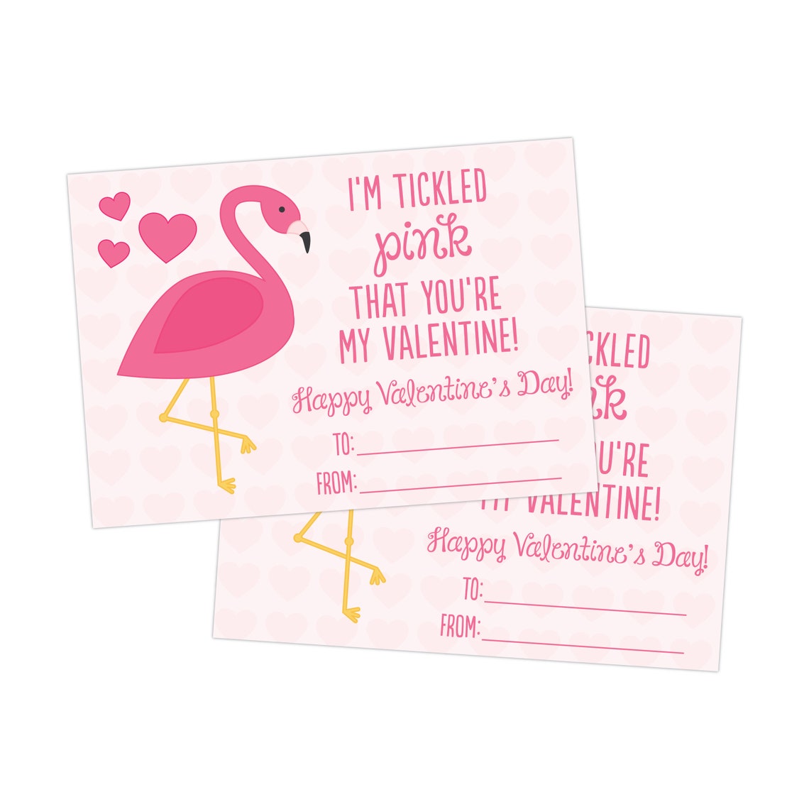 PRINTABLE Valentine for Kids, Flamingo Classroom Valentine, Valentines ...