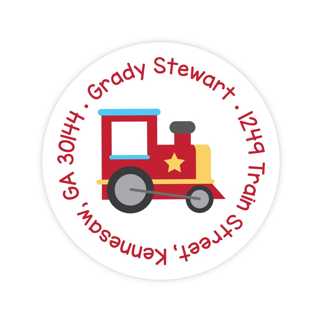 Personalized Train Return Address Labels - Personalized Kids Mailing ...