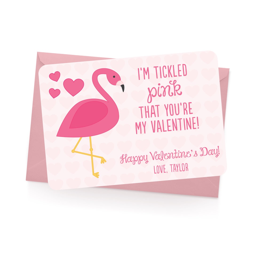 Flamingo Classroom Valentines Personalized Valentines Cards for Kids ...