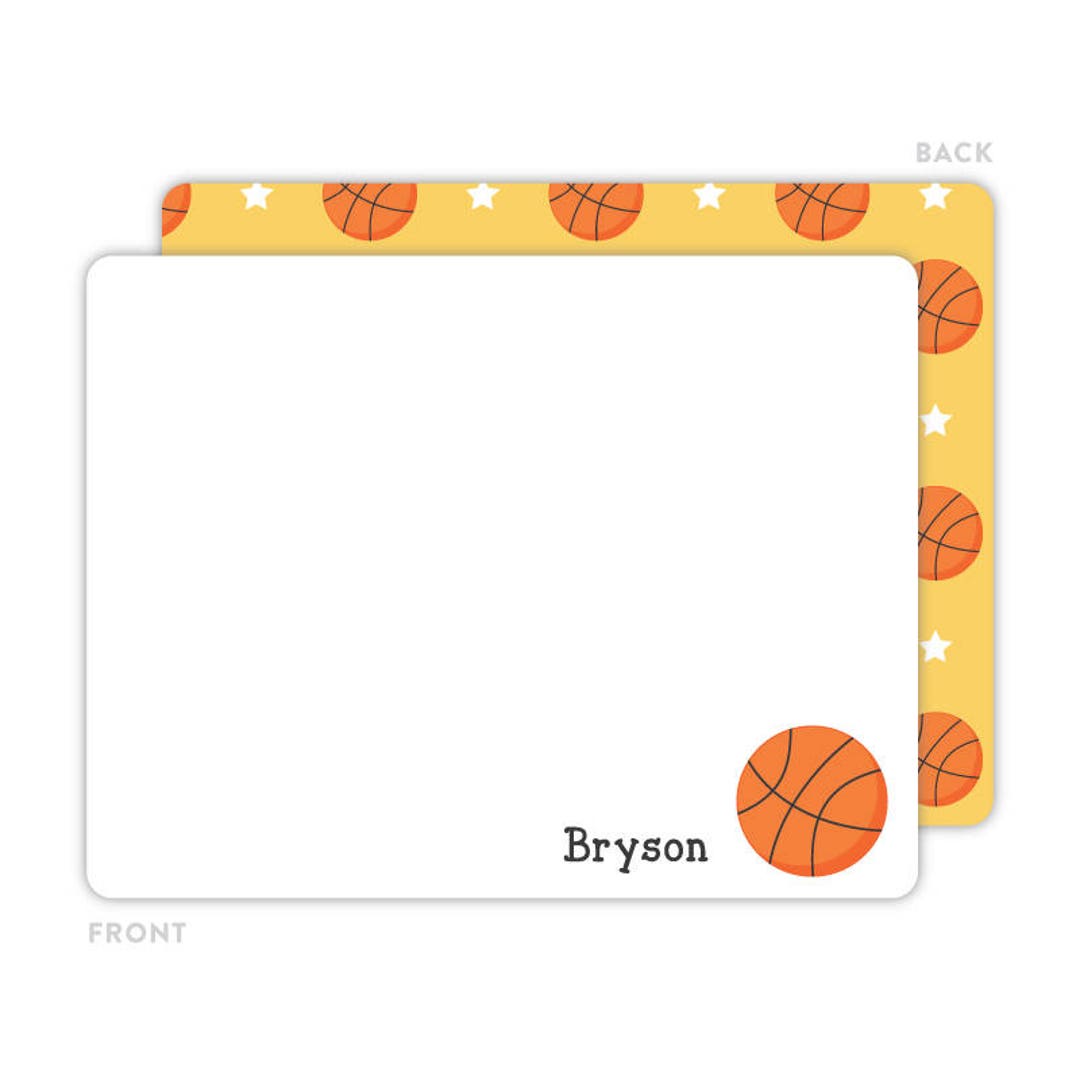 Basketball Stationery, Basketball Note Cards, Personalized Flat ...