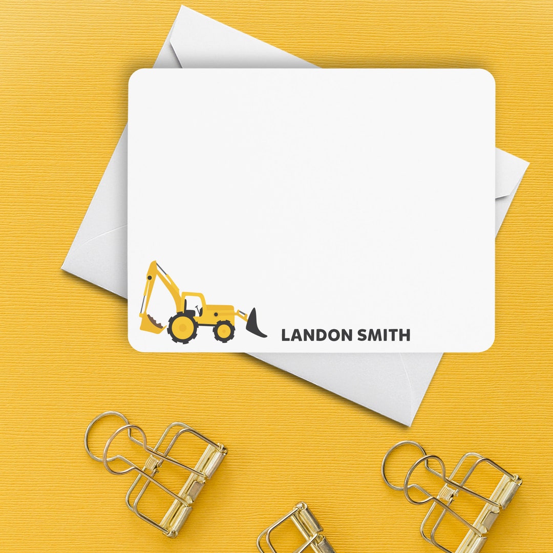 Construction Stationery Construction Note Cards Personalized - Etsy